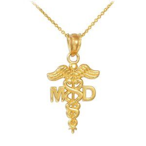 Element Shine | Jewelry | Solid K Gold Medical Doctor Md Caduceus ...